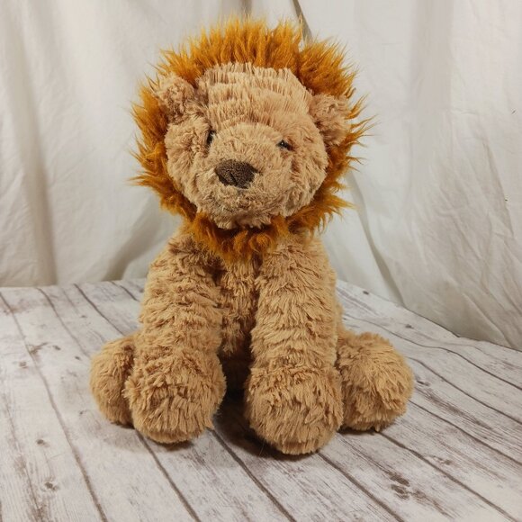 Jellycat | Toys | Jellycat Fuddlewuddle Lion Medium Brown Wavy Fur Plush Stuffed Animal 9 | Poshmark